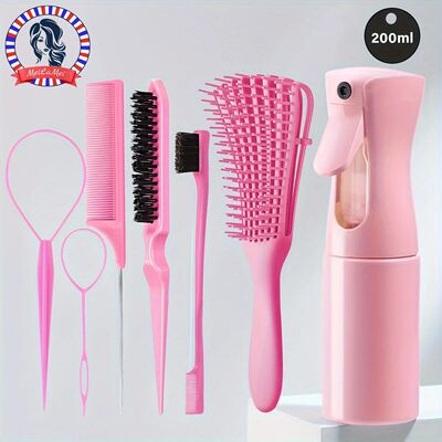5-Pc Hair Styling Tools Set for Curly/Normal Hair Unisex Adu