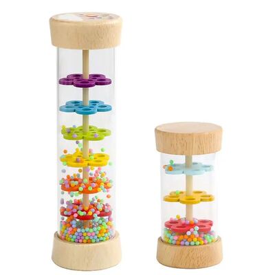 Rain Sound Tube Simulator Toy Rainbow Hourglass Sand Bell Ed