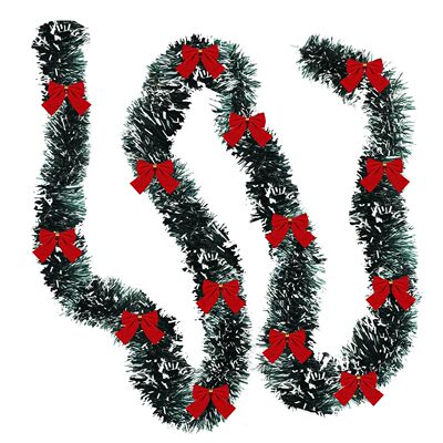 Artificial Christmas Garland Xmas Tinsel Garlands with Bowkn