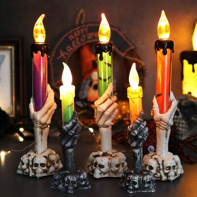 Halloween Party Candlelight LED Pumpkin Skull Skeleton Ghost