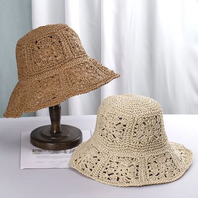Womens Straw Hats crochet hat bucket hat UV Protection Sun V