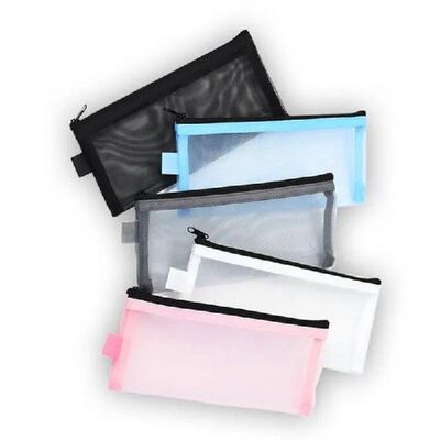 Casual Zipper Toiletry Wash Bags Black Make Up Transparent M