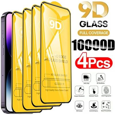 9D Screen Protector Tempered Glass for iPhone 16 Pro Max 15 14 13 12 11 Mini Protective Glass for iP