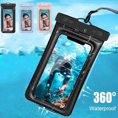 Floating airbag waterproof swim bag phone case for iPhone 15