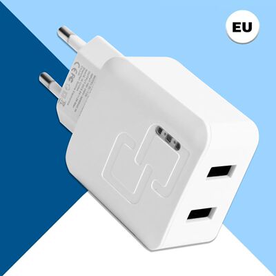 2-Ports Quick Charger with USB Ports - Multi-USB Charger for iPhone 16/15/14/13/12/8/XR for galaxy S