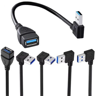 USB 3.0 A Male to A Female USB 3.0 Right /Left /Up /Down Angle 90 Degree Extension Cable Adapter Cor