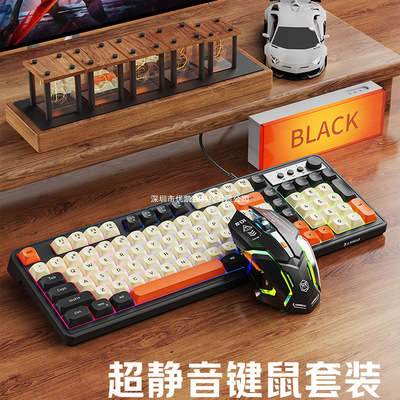Dazzling G98 Mechanical Feel Keyboard And Mouse Set Wired Mu