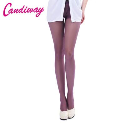 Hot Women Footed Sexy Stockings Purple Pantyhose Tights Opaq