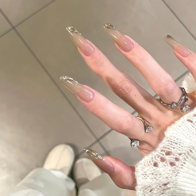 【指尖香槟钻】手工穿戴美甲