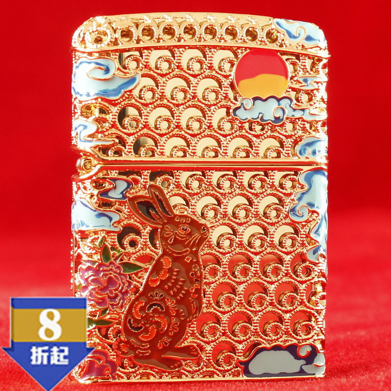 珐琅金色银色生肖兔zippo兔年本命年限量专属礼盒新年礼物打火机