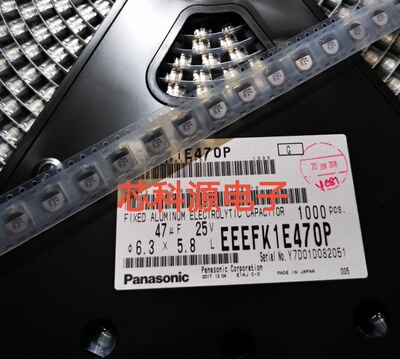 松下高频贴片电解电容 EEEFK1E470P 25V47UF 47 EFK 6.3x5.8 SMD