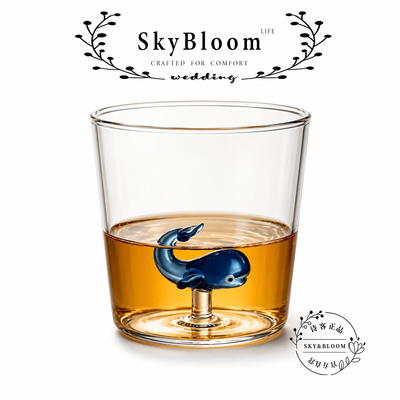 诗客创意鲸鱼造型玻璃威士忌杯