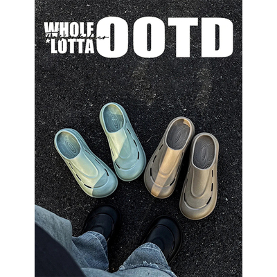 NewRockstarChoppa夏季勃肯包头拖鞋男款外穿踩屎感EVA沙滩洞洞鞋