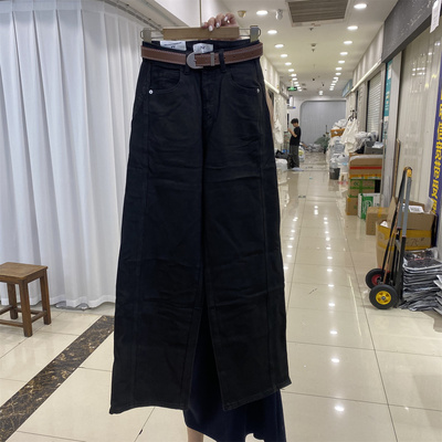 高腰显瘦阔腿牛仔裤女秋款百搭