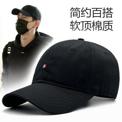 新款简约标大头围鸭舌帽男春秋冬季时尚棒球帽潮大码遮阳帽子男士
