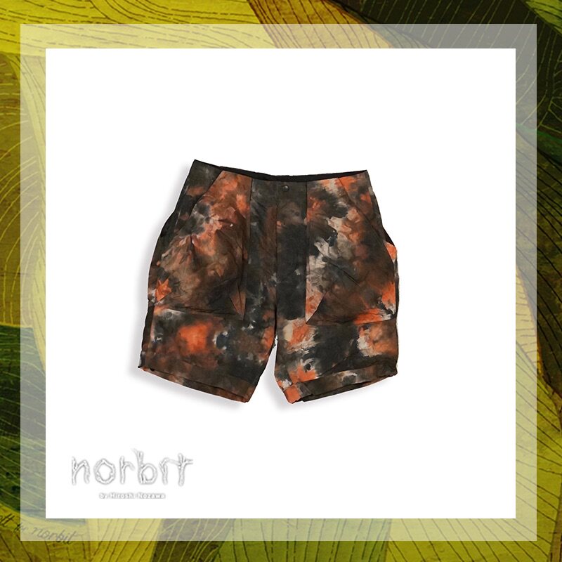 Norbit 实体现货 日本山系 户外露营 宽松手工扎染口袋短裤工装裤