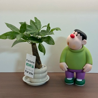 歪头胖虎大手办卡通动漫潮玩客厅小摆件花卉盆栽室内家居摆件桌面