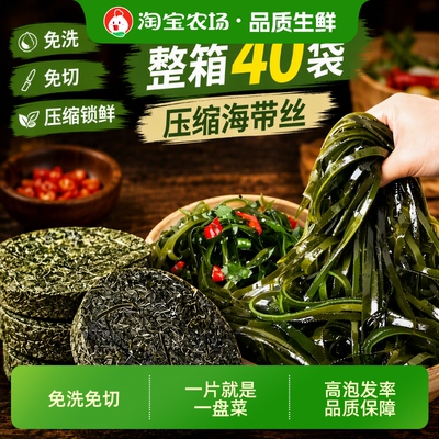 烘干压缩海带丝干货30克圆饼海带苗嫩苗即食免洗小包装凉拌整箱