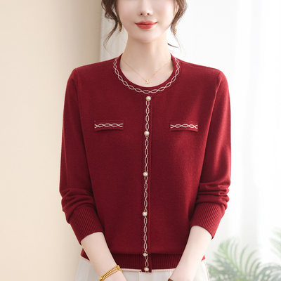 中年女打底衫中老年春秋毛衣外套