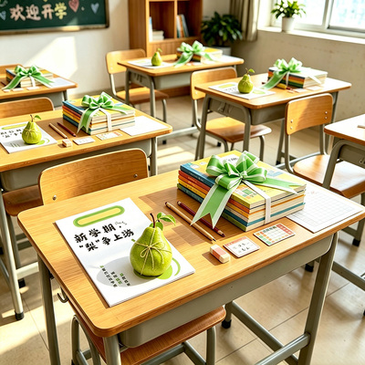 新学期开学季课桌拉花卡纸仪式感