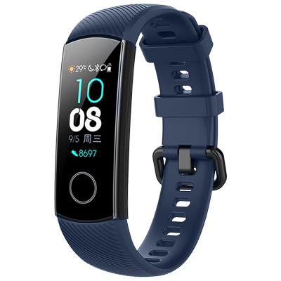 适用荣耀手环5-B19S/29S表带软胶运动手环4-CRS-B19/B29替换腕带智能手环通用NFC版手链band4非原装替换配件