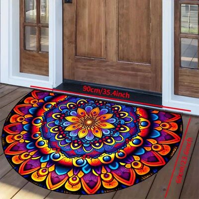 Flower Floor Mats Half Circle Printed Floor Mats Entryway Fl