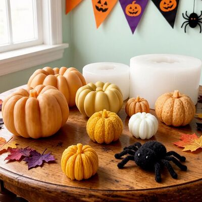 3D Pumpkin Silicone Mold DIY Aroma Candle Plaster Ornaments