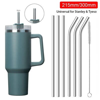 1Pcs Reusable Stainless Steel Straws Straight Bent Straws Va