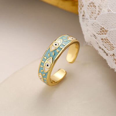 5 Styles Blue Evil Eye Open Rings For Women Girls,Vintage Fi