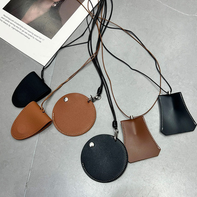 Storage Bag Hanging Neck Bluetooth Headset Glasses Key Leath