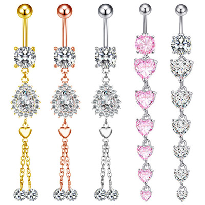 Copper Inlaid Zircon Water Droplets Online Chain Long Belly
