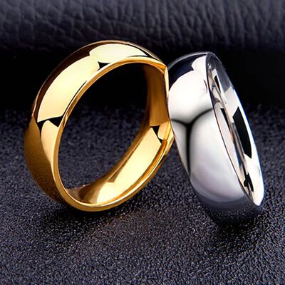 Simple 6mm Titanium Ring Women Men Prevent Allergy High Poli