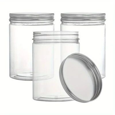 10/30PCS Top Quality Transparent Storage Jars with Silvery R