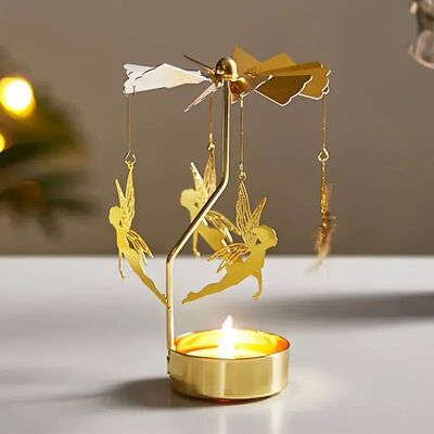 1pc Metal Hot Rotating Candle Holder Christmas Rotating Cand