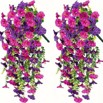 1-10pcs UV-Resistant Artificial Morning Glory & Eucalyptus H