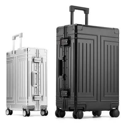Travel Suitcase 100% Aluminum-Magnesium Alloy Rolling Luggag