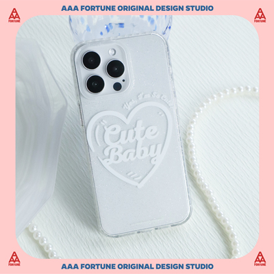 透明闪粉字母爱心色双层手机壳