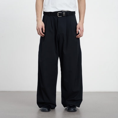 CONTRAFIEND「加厚西裤」多褶位休闲直筒长裤TR抗皱宽松通勤西裤