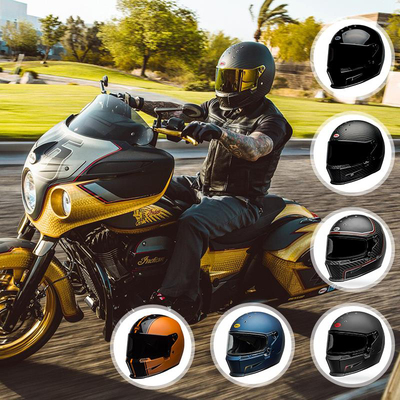 bell碳纤维印第安拿铁大头围全盔