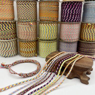 涤棉四股三花棉线手搓棉绳手工编织流苏线星月2mm文玩手串穿珠线