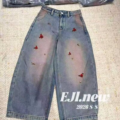 2026冬季新款高端欧货女装时尚高腰双口袋减龄百搭牛仔裤女6236