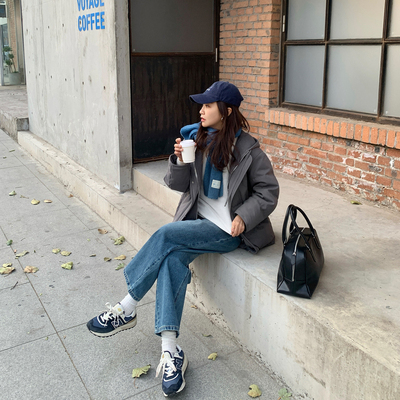 ELLE90白鸭绒连帽羽绒服女