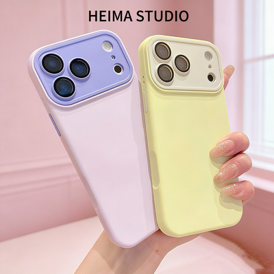 heima新款绿白撞色AI按键全包大视窗创意适用苹果17ProMax手机壳iPhone16自带镜头膜14肤感15设计感13保护套