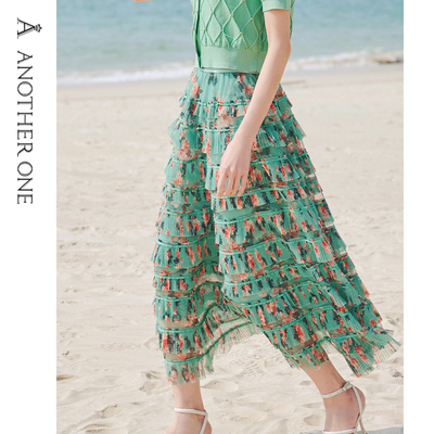 ANOTHERONE优雅气质碎花半身裙