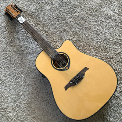 法国 Lag 12弦 shadow电箱云杉木民谣木吉他合板原木色库存瑕疵