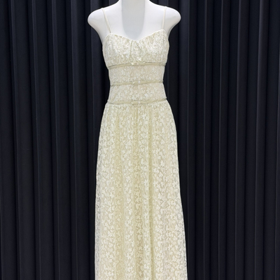 NZFS 楠子家-26夏上新名媛千金风蕾丝拼接蝴蝶结吊带连衣裙