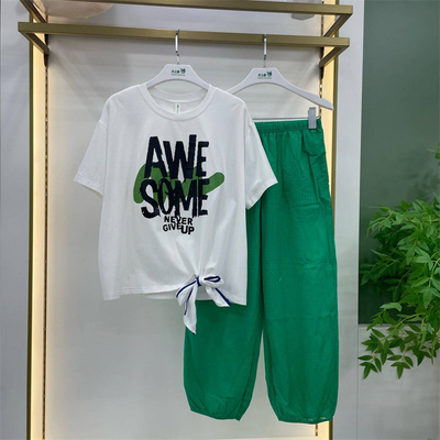 专柜同款随棉睡衣女士夏季新款全棉提小格休闲家居服DA25245