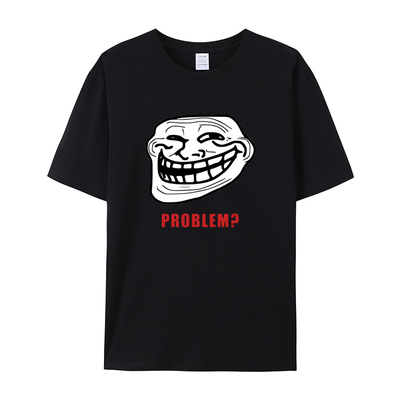 TROLLFACE MEME RAGE Funny TROLL JOKE INTERNET短袖T恤男女棉