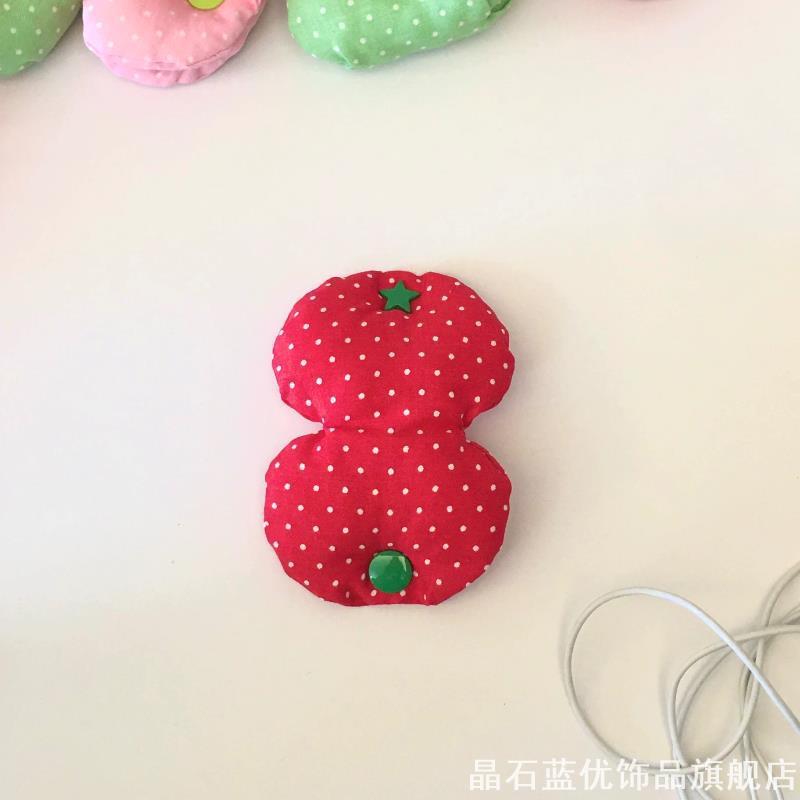 软包布艺草莓捆线器小巧不占地随身收纳充电线耳机防缠绕理线夹