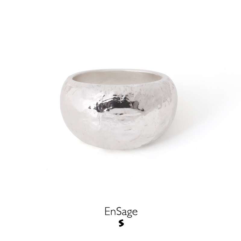 ENSAGE Modern Ring肌理印章戒指 925纯银手工原创设计小众气质_虎窝淘